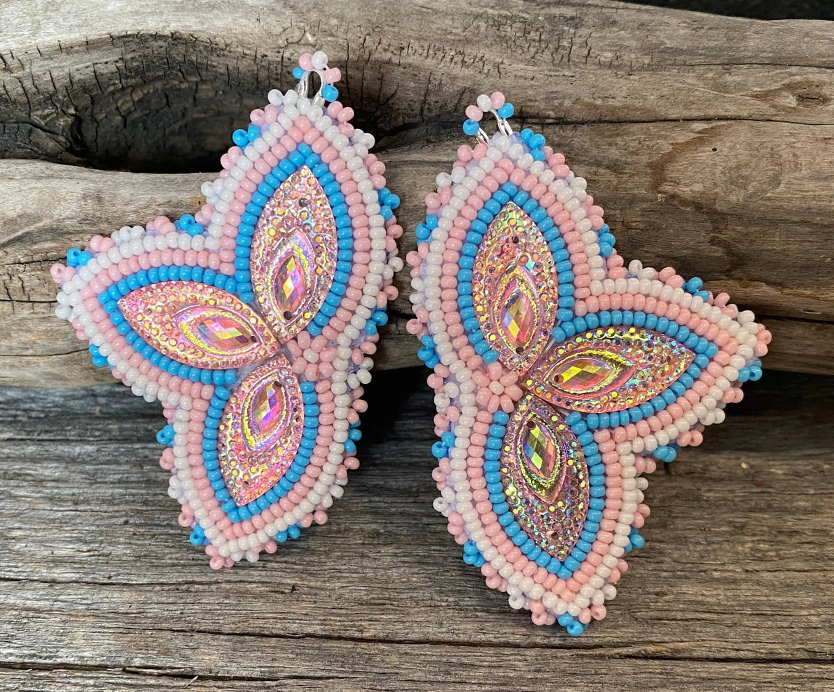 Transgender beaded earrings, Native American Beaded Two Spirit ...